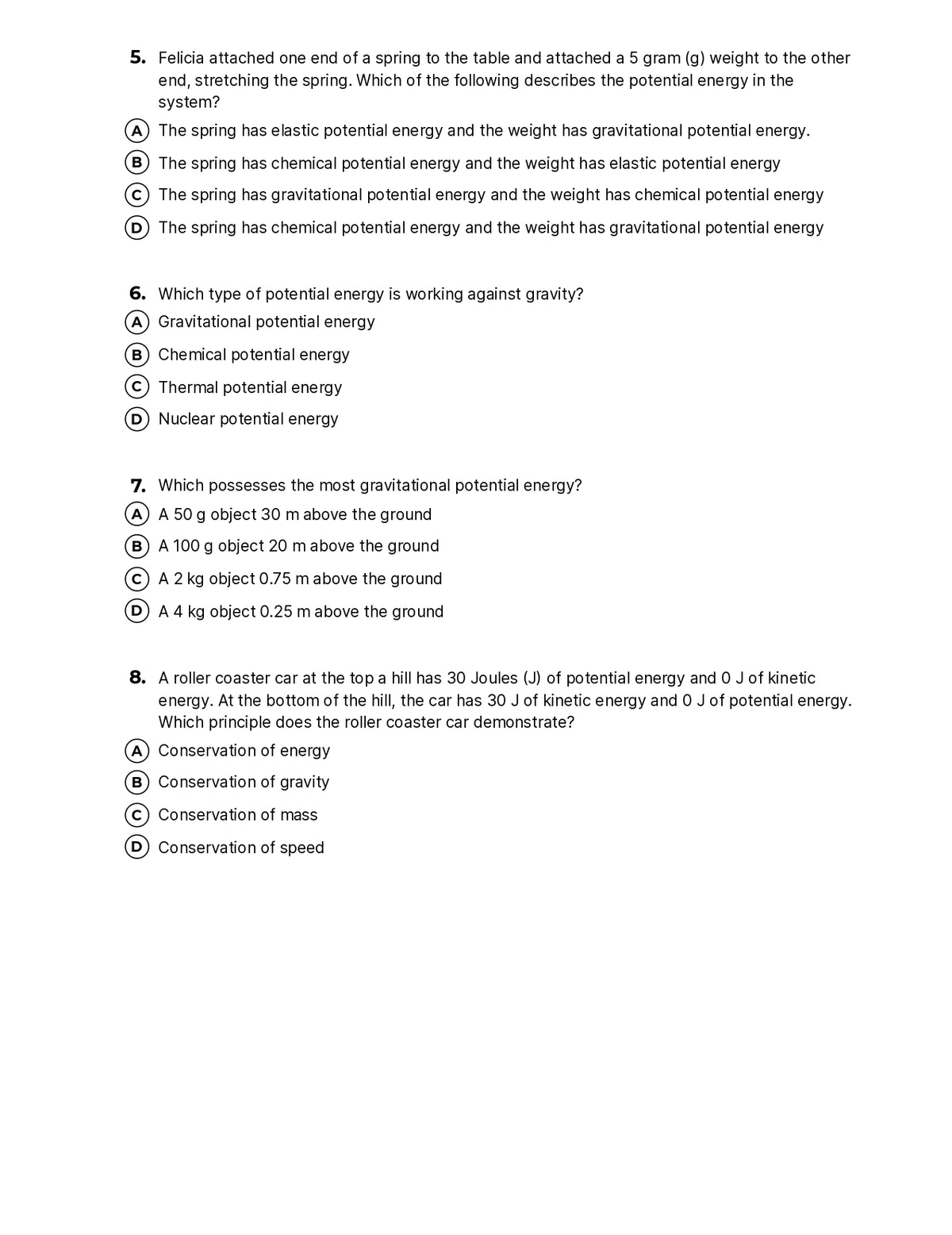 Types Of Energy – Quiz Shop
