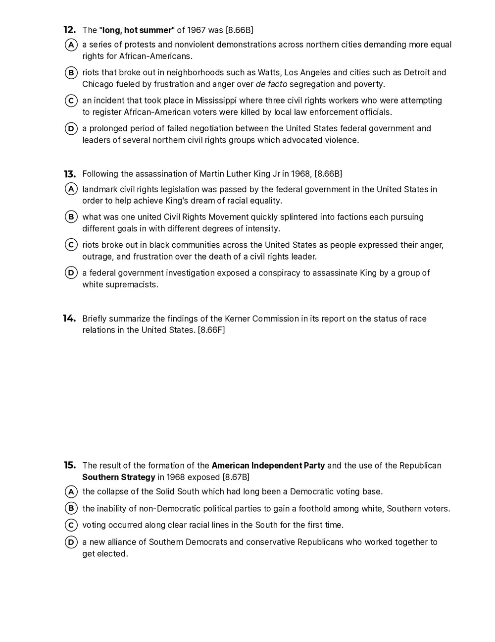 Us History From 1877 Civil Rights The Deepening Divide – Quiz Shop