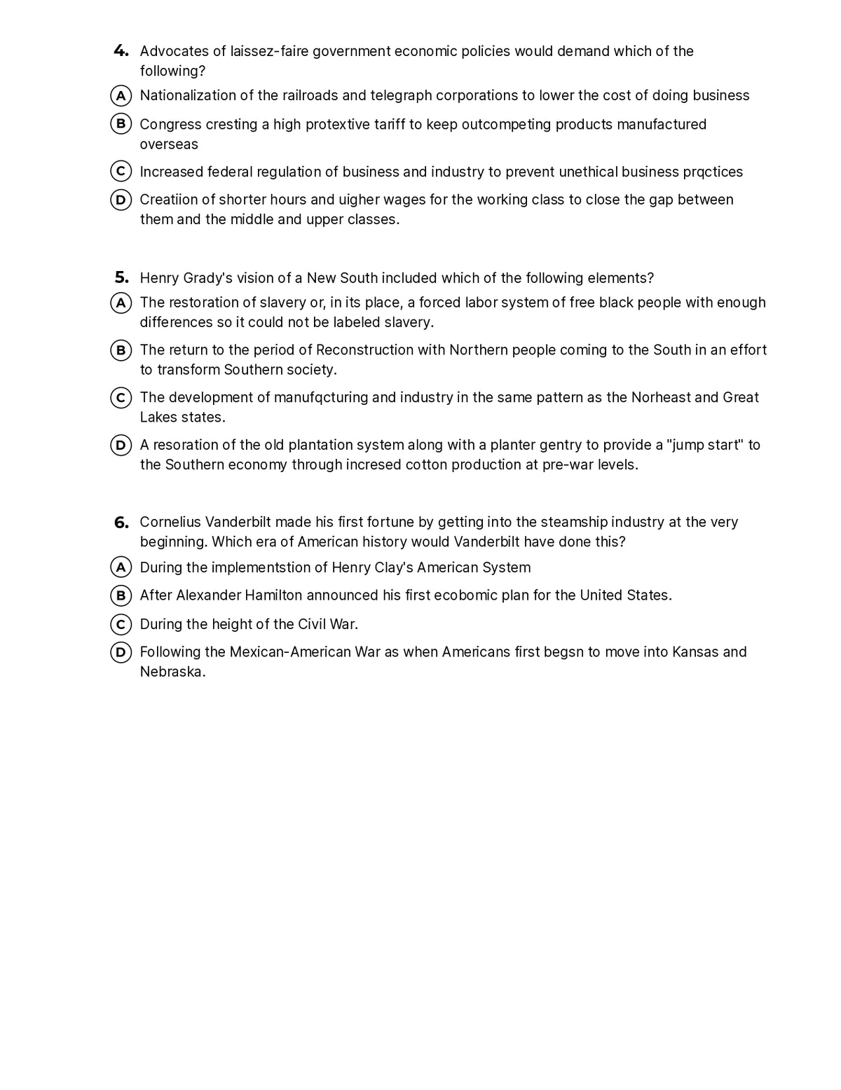 Us History From 1877 Second Industrial Revolution – Quiz Shop
