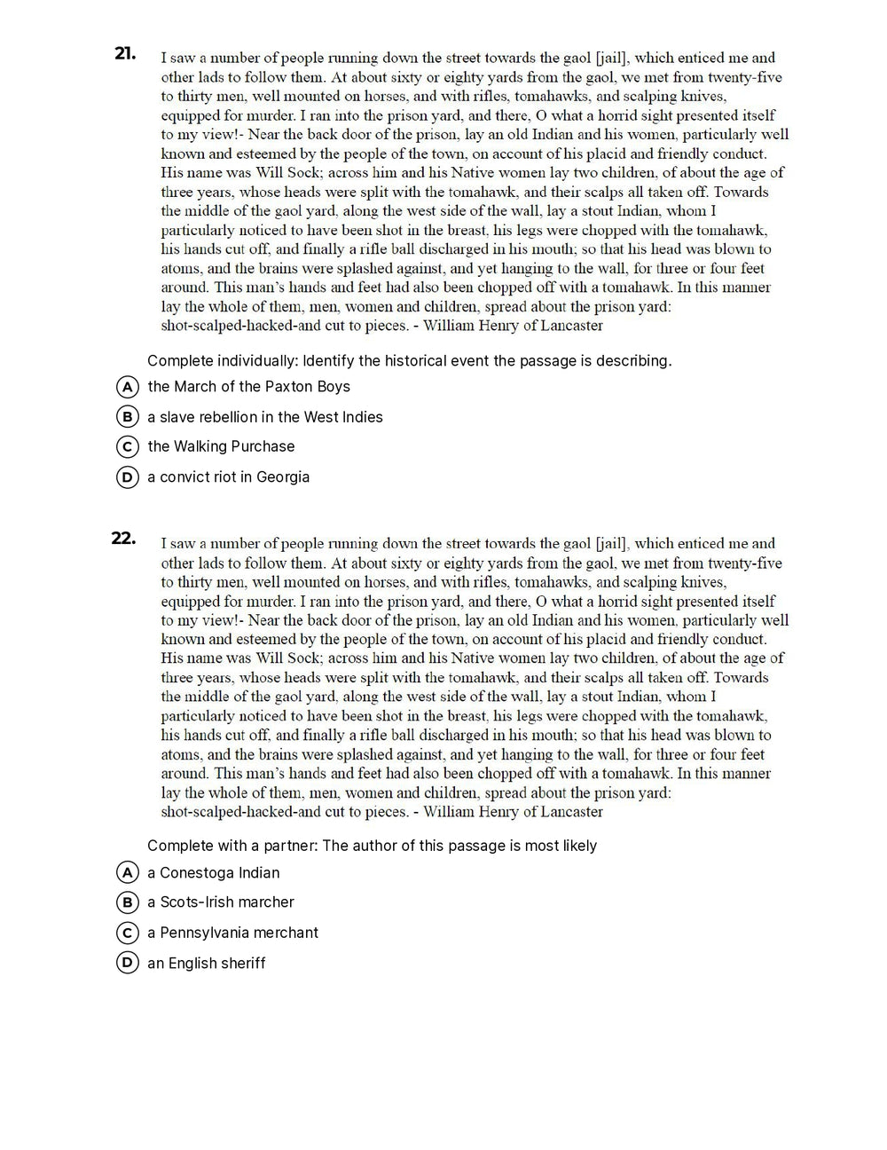 Us History To 1877 The Middle And Southern Colonies – Quiz Shop